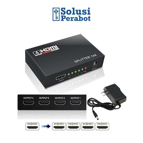 Jual HDMI Splitter 4 Port Hub SP / Spliter Split Full Video 1X4 HD 1 In ...