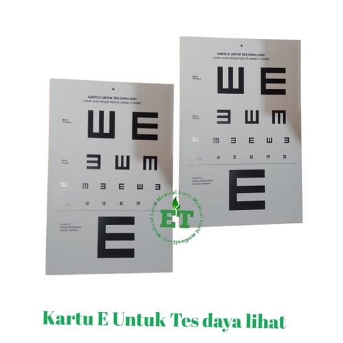 Jual snellen chart Kertas tes mata E kartas tes daya lihat huruf E ...