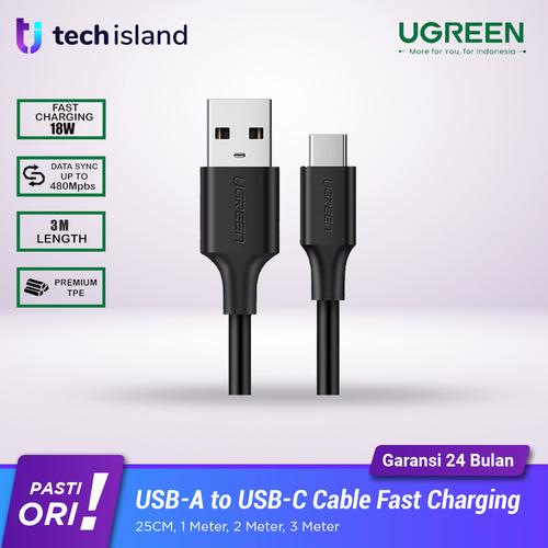 Promo Ugreen Kabel Data USB to USB-C Pb 25cm / Panjang Fast Charging ...