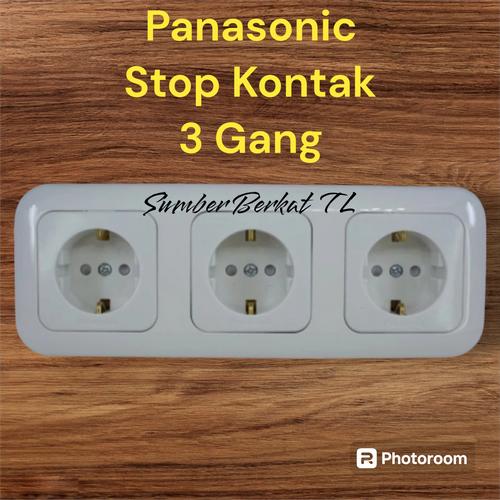 Jual Panasonic 3 Gang Stop Kontak StopKontak WEJ7823 WEJ1121 WEJ CP ...