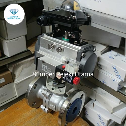 Jual Ball Valve Actuator pneumatic Limit Switch SS304 Flange 2" inch ...