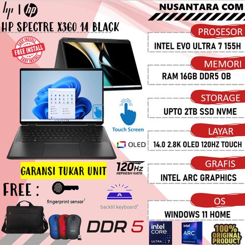 Jual Laptop HP Spectre X360 14 Intel EVO Ultra 7 155H RAM 16GB DDR5 2TB ...
