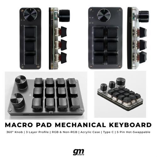 Jual Macro Pad Mechanical Keyboard For Editing Multimedia Knob Shortcut ...