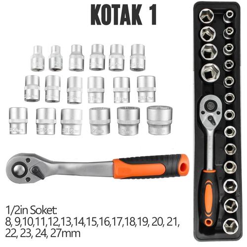 Jual Tool Kit 85 Pcs Alat Bengkel Tool Kit Kunci Sok Set Pekerjaan ...