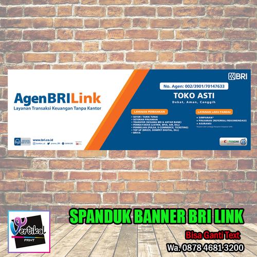 Jual Cetak Banner/Spanduk Agen Pembayaran BRI Link Brilink - Uk. 1x1 M ...