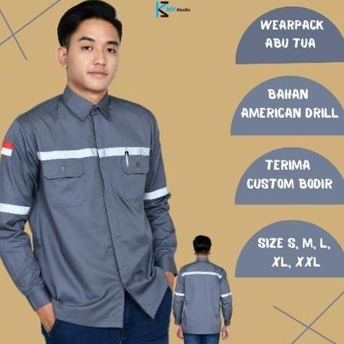 Jual Seragam Kerja Lapangan/Kemeja Safety Lengan Panjang/Baju Proyek ...