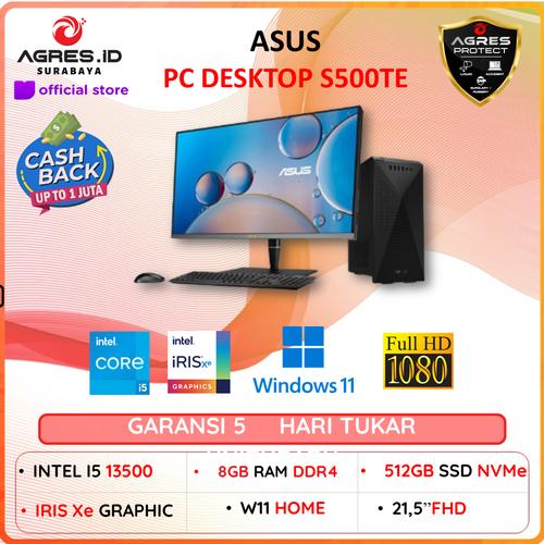 Promo Asus PC DESKTOP S500TE I5 13500 8gb 512gb W11 -585000050W + LED ...