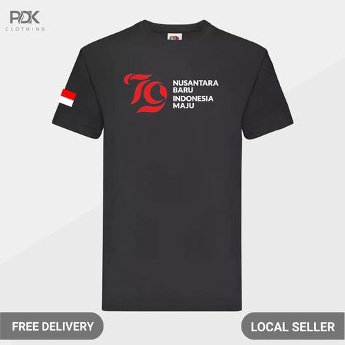 Jual Kaos Pria Baju Nusantara Baru Indonesia Maju HUT RI 79 - Putih, S ...