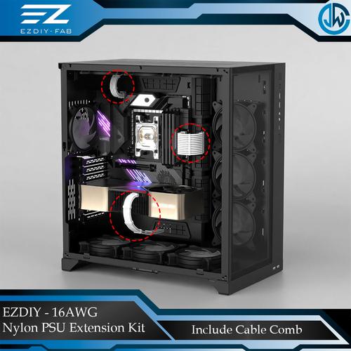 Jual EZDIY-FAB 16 AWG Nylon PSU Extension - Cable Sleeve Set PCIe ...