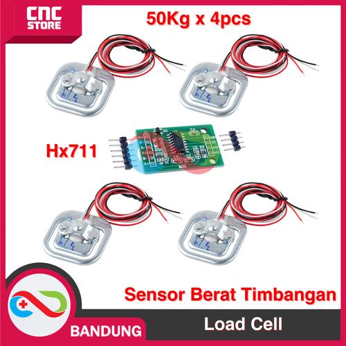 Promo PAKET 4PCS LOAD CELL 50KG PLUS MODUL HX711 SENSOR TIMBANGAN BERAT ...