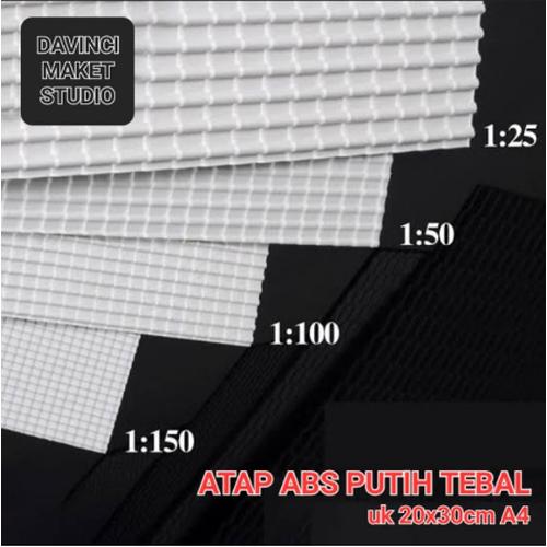 Jual Miniatur Atap Genteng Putih Tebal Plastik ABS Tekstur Bahan Maket ...