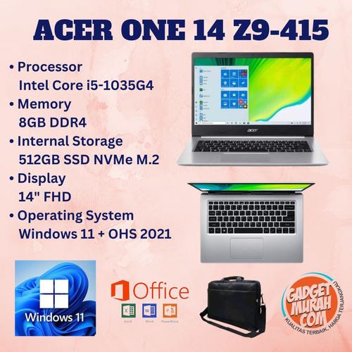 Jual ACER ONE 14 Z9-415 | CORE I5-1035G4/8GB/512GB/WIN 11/OHS/RESMI ...