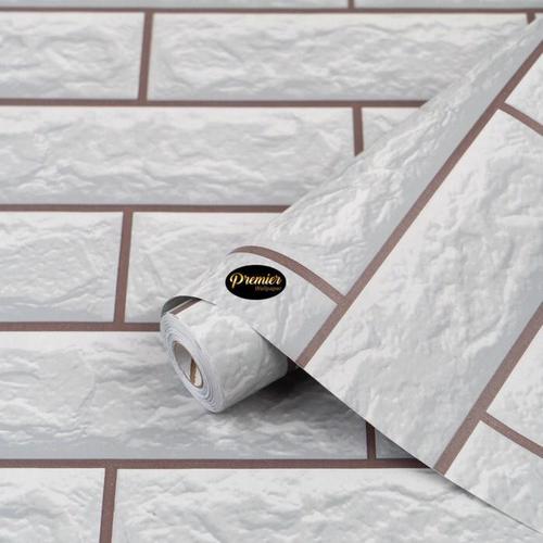 Jual wallpaper dinding bata putih 3d - Putih 1 - Kab. Bogor - Fando's ...