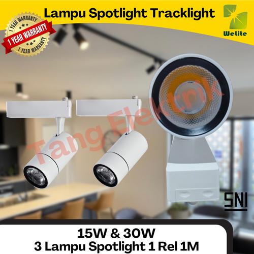 Jual Paket hemat 3 lampu 1 rel / track || Lampu Rell Track Led Lampu ...