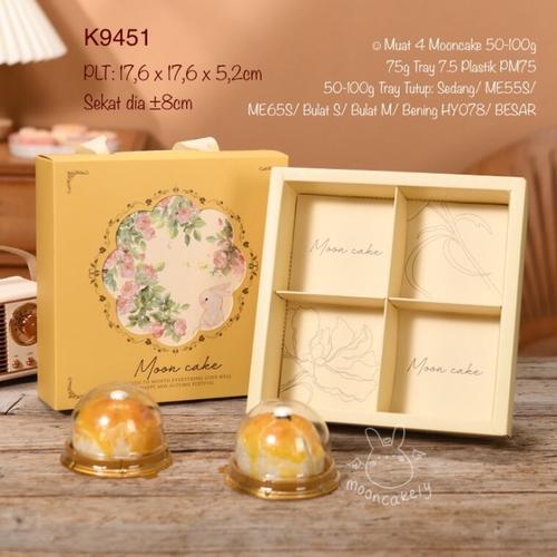 Jual Box Mooncake Sekat 4 Dus Kotak Packaging Moon Cake Kue Bulan 75 gr ...