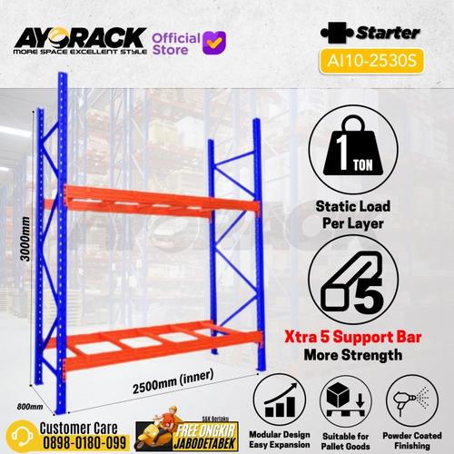 Promo RAK PALET 1 TON AYORACK AI10-2530S - RACK PALLET BESI TINGGI 3 ...