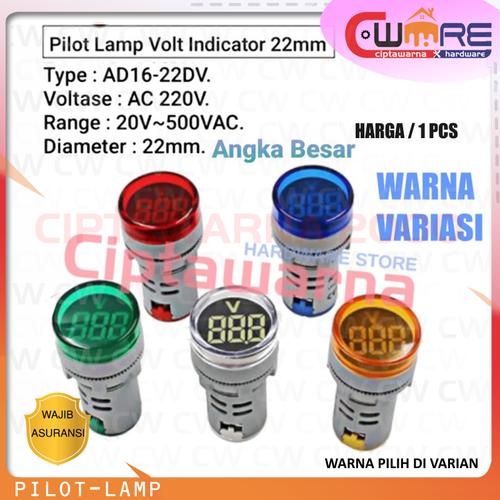 Jual Pilot Lamp Lampu Panel Listrik LED Volt Indicator 22mm AC 220V ...