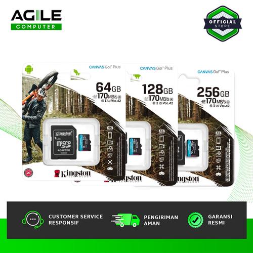 Promo Kingston MicroSD Card Canvas Go! Plus Class 10 MicroSDXC 64GB ...