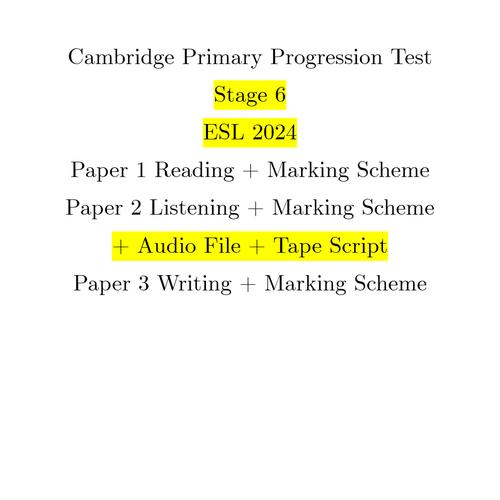 Jual Cambridge Primary Progression Stage 6 ESL Tahun 2024 - Jakarta ...
