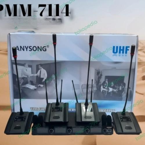Jual Mic Podium Mimbar Wireless Anysong PMM 7114 Mic Wireless Original ...