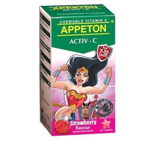 Jual APPETON ACTIV-C VITAMIN C 100MG (strawberry) CHEWABLE TABLET 60S ...