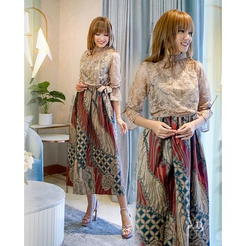 Jual Dress Batik Dobby Maxi Outer Brokat (Code : 2439) - Woman Dress ...