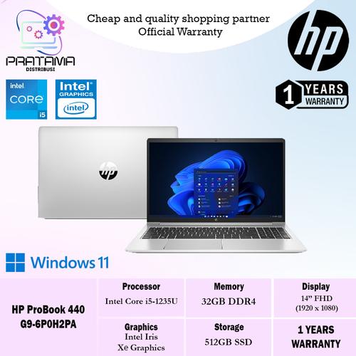 Jual HP ProBook 440 G9 6P0H2PA Intel Core i5-1235U 32GB 512GB SSD Win11 ...