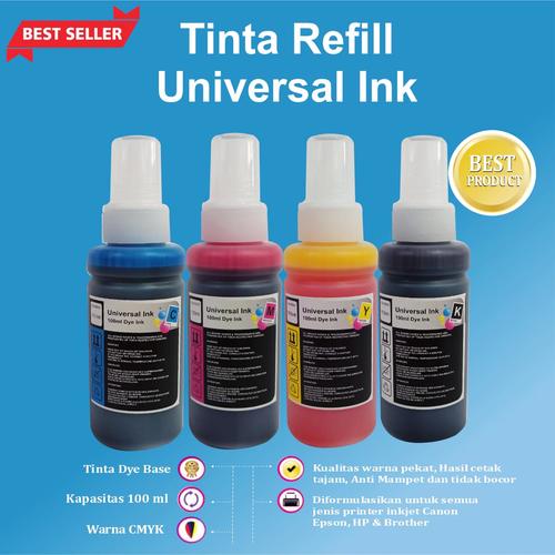 Jual 1 Set Tinta Refill Isi Ulang 100ml Universal Printer Canon HP ...