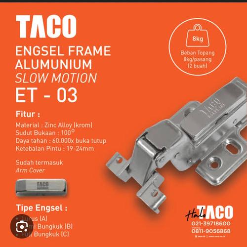 Jual engsel frame ½ bengkok TACO kaca kecil 2 cm - Jakarta Barat ...