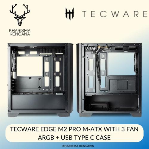 Jual TECWARE EDGE M2 PRO MATX WITH 3 FAN ARGB + USB TYPE C CASE - Kota ...