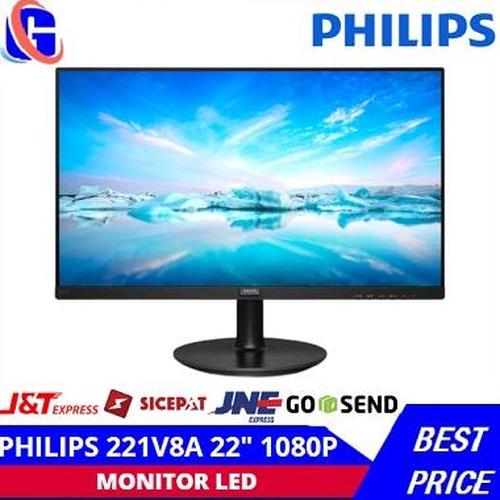 Jual Monitor LED Philips 221V8A 22" 1080p VGA HDMI Speaker 75Hz VESA ...