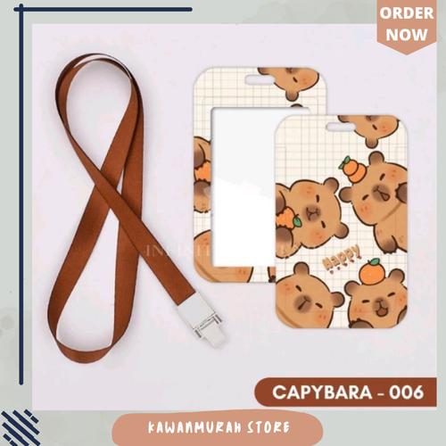 Jual Lanyard ID Card Holder Motif Capybara Lucu / Name Tag Holder ...