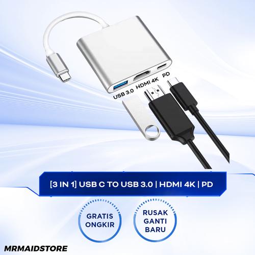 Jual [3 in 1] USB Hub 3.0 Type C Macbook HDMI 4K, PD, USB 3.0 - Jakarta Utara - MrMaid Store ...