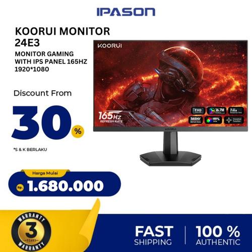 Jual KOORUI 24E3 24 inch FHD GAMING MONITOR 165Hz 1ms GTG IPS PANEL ...