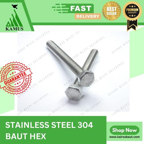 Jual BAUT HEX / BO HEX SS 304 (MM) P1.00 M06 - M06 X 10MM FT - Jakarta ...