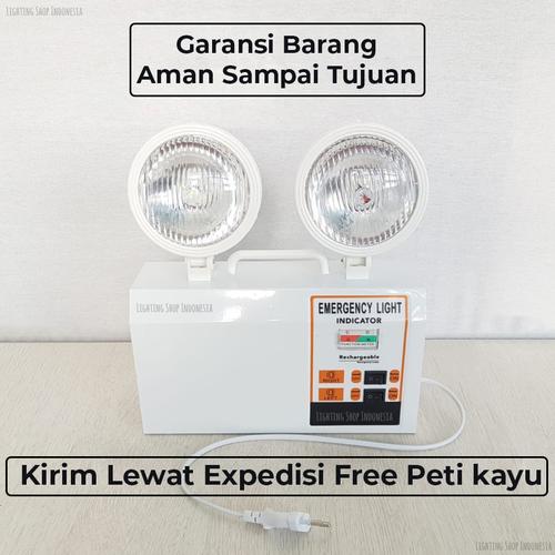 Jual Lampu darurat Emergency Light Rechargeable 2 Lampu terang ...
