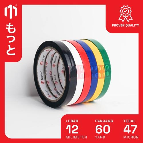 Jual Isolasi Warna 12mm x 60 Yard - 1 Pcs/Roll - Motto Tape/Lakban ...
