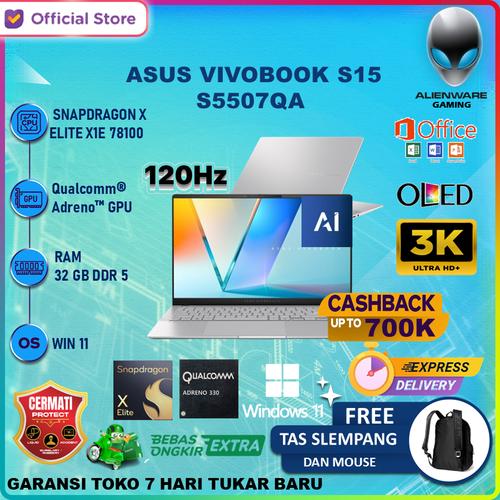 Promo Asus Vivobook S15 Oled S5507QA Snapdragon X Elite X1E 78100 32GB ...