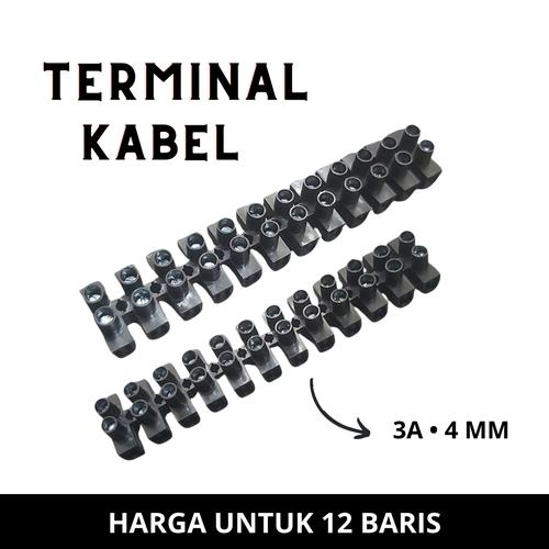 Jual Terminal Block Strip 12 Jalur Kabel Konektor Hitam 4mm / Terminal ...