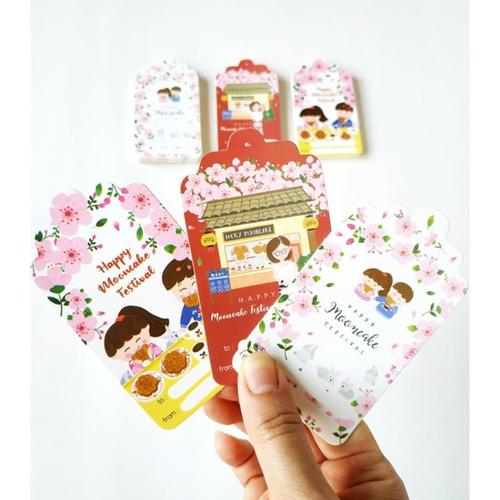 Jual Hang Tag Ucapan Mooncake Ukuran 6x10cm Tag Kue Bulan Mid Autumn ...