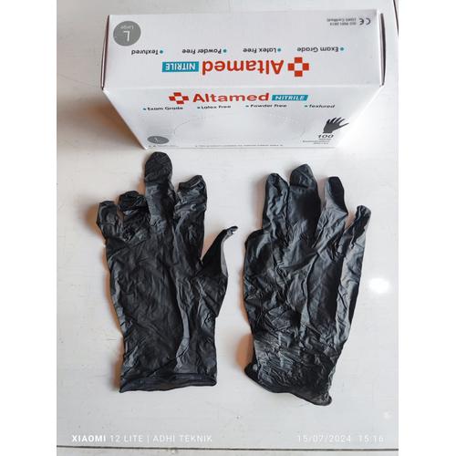 Promo Altamed Glove Nitrile Black Hand Glove Hitam / Sarung tangan ...