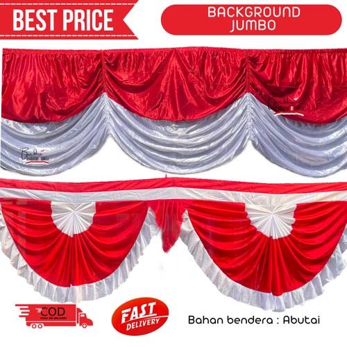 Jual Bendera Merah Putih Background Jumbo Begron Gedung Pagar Merah ...