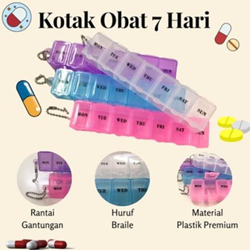 Jual Kotak obat 7 kotak HARIAN Medicine Travel Box Obat Organizer Box ...