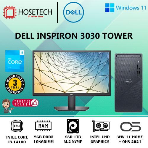 Jual PC Dell Inspiron 3030 MT Tower i3-14100 8GB 1TB SSD OHS21 W11H 3YR ...