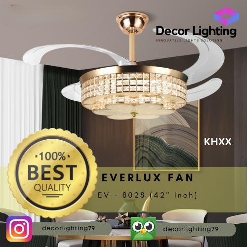 Jual Kipas Angin Lampu Kipas Plafon Led Modern Crystal EV-8028 (42 Inch ...