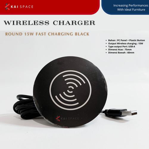 Jual WIRELESS CHARGER ROUND 15W FAST CHARGING BLACK - Jakarta Utara ...