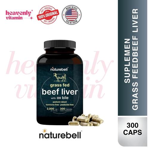 Jual Naturebell Grass Fed Beef Liver Capsules with Ox Bile 3000mg-300 ...