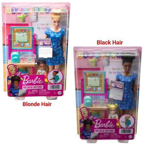 Promo Boneka Barbie Mattel Career Teacher Guru with Toodler Doll ...