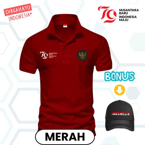 Jual Polo shirt Baju Kaos Jersey Bola Timnas Hut Ri kemerdekaan Indonesia 17 agustus 1945 free ...