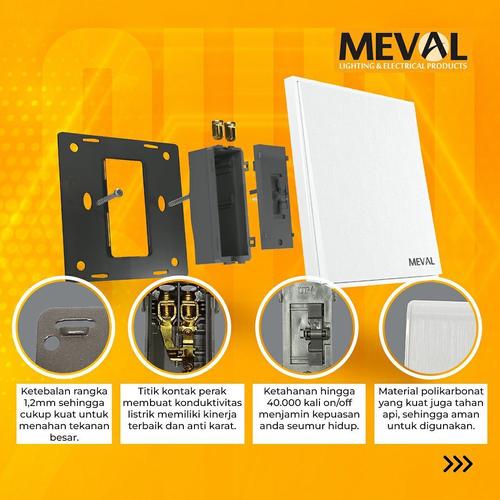 Promo MEVAL Stop Kontak Saklar dan Soket Minimalist - White Basic ...